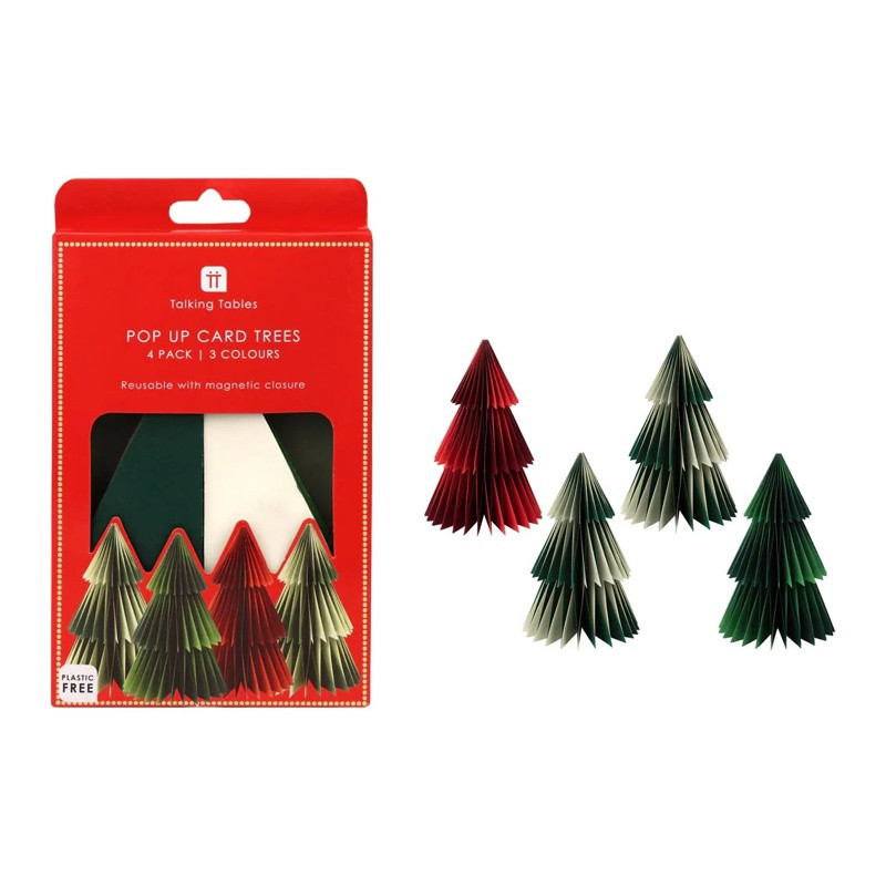 Decorative paper fir trees, 4 pieces